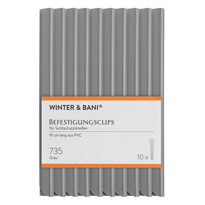 Privacy Strip Clips, Accessories, PVC, 10-Pack Mid Gray