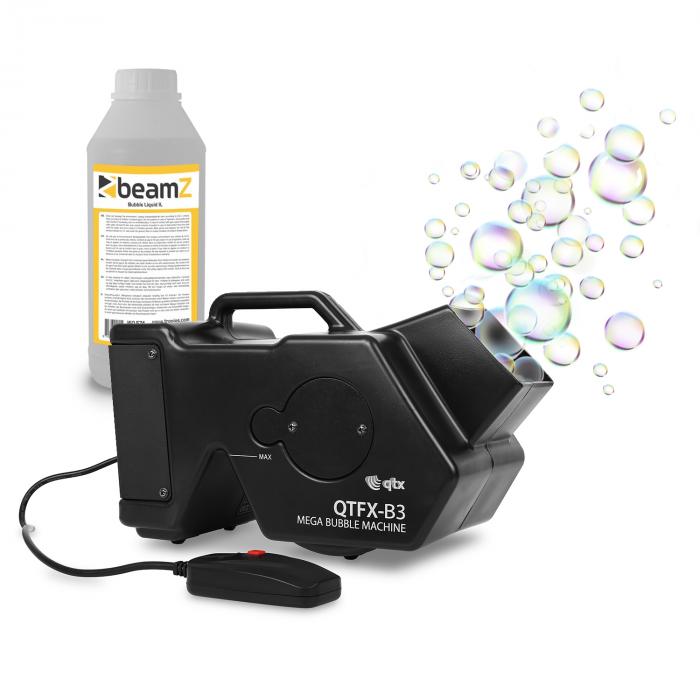 QTFX-B3 Mega Bubble Machine Set de machine à bulles de savon 1,8 litre + 1 litre de liquide